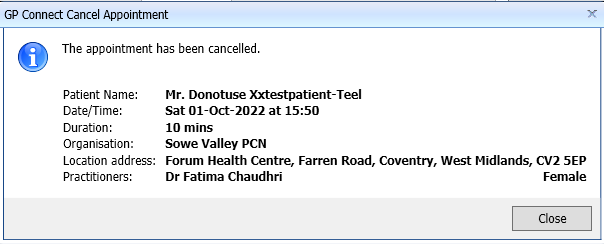 Cancelling a GP Connect Appointment – Digital PCN HUB Optimisation